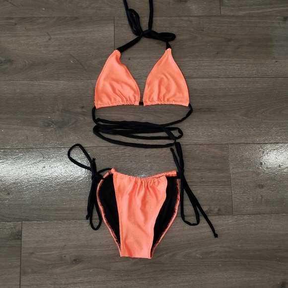 Swim | Neon Orange 2 Piece Bikini Swimsuit | Poshmark